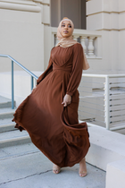Shop Imani Wrap Chocolate Maxi Dress | Niswa Fashion