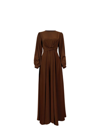 Shop Imani Wrap Maxi Dress - Chocolate - NISWA – Niswa Fashion